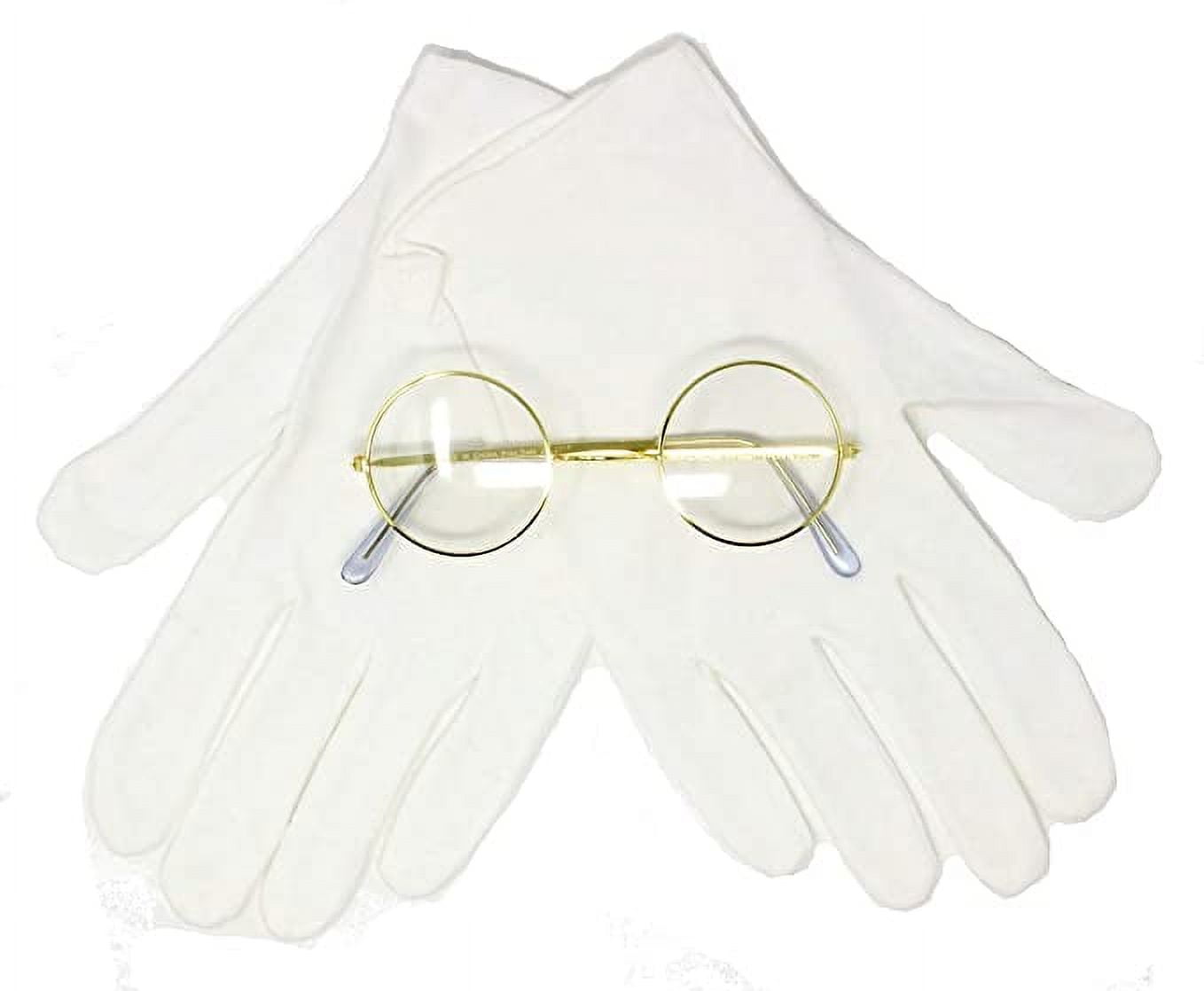 Santa White Gloves and Round Santa Glasses Accessory Christmas Set ...