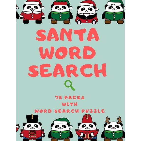Santa Word Search : 75 Puzzle Pages for Children and Adults! Large ...