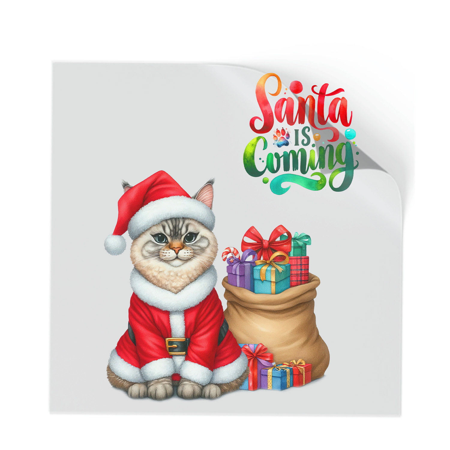 Santa is Coming Manx Merry Christmas Xmas Noel Truck Tree Cutout ...