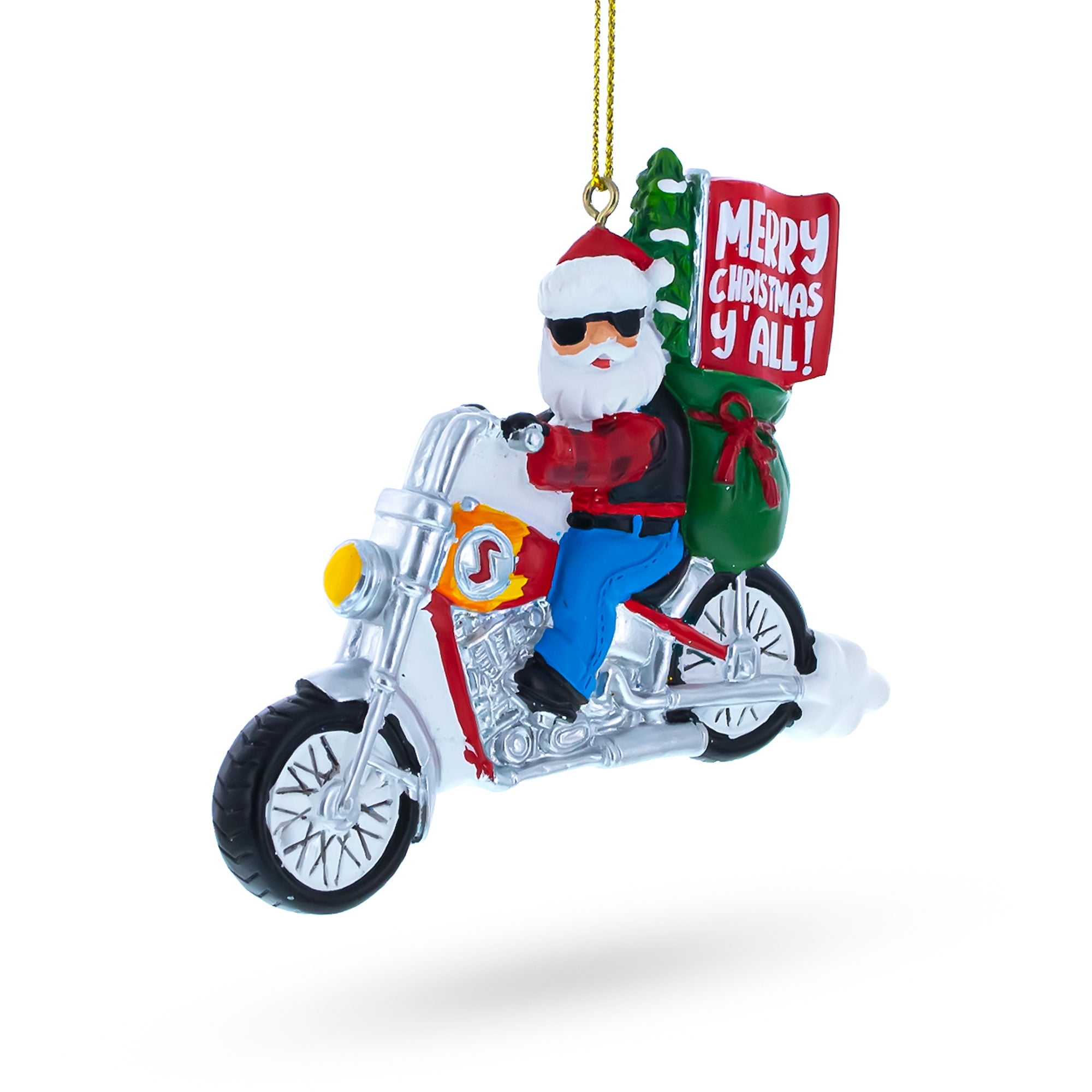 Santa on Festive Motorcycle Resin Christmas Ornament - Walmart.com