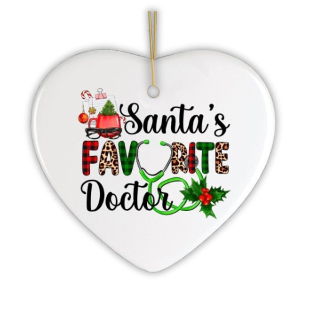 Santa’s Favorite Doctor Christmas Ornament, Appreciation Gift for ...