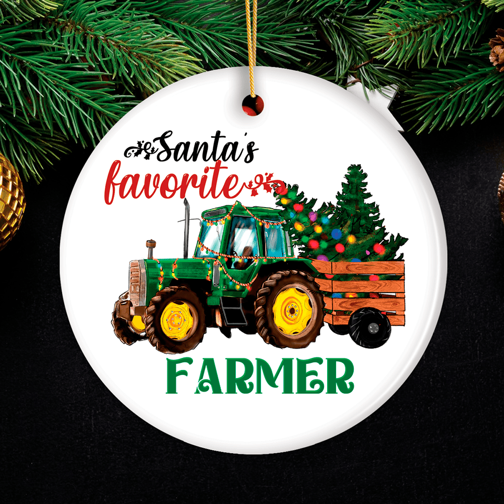 Santa’s Favorite Farmer Christmas Ornament, Farm Themed Gift - Walmart.com
