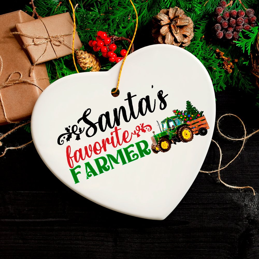 Santa’s Favorite Farmer Christmas Ornament, Farm Themed Gift - Walmart.com
