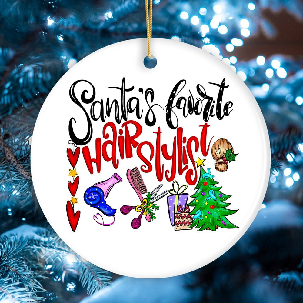 Santa’s Favorite Hairstylist Christmas Ornament, Hairdresser ...