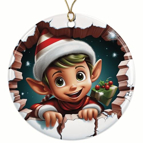 Ceramic Christmas Elf Holiday Decor