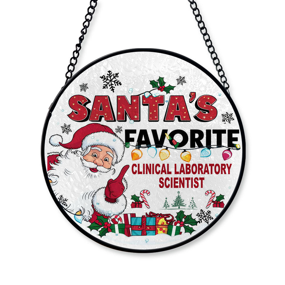 Santa’s Favorite Clinical Laboratory Scientist Stained Glass Window ...
