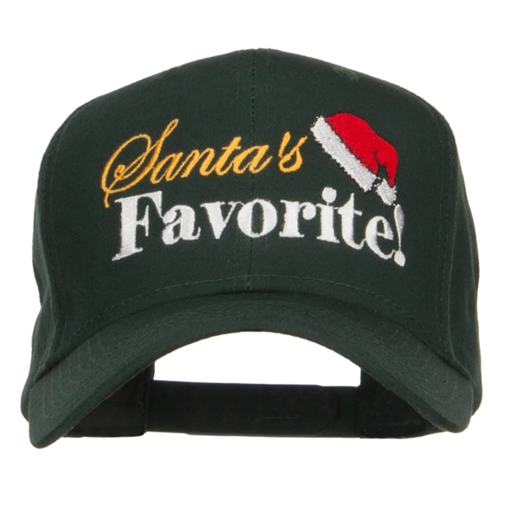 Santa's Favorite Embroidered High Profile Cap - Dk Green OSFM - Walmart.com