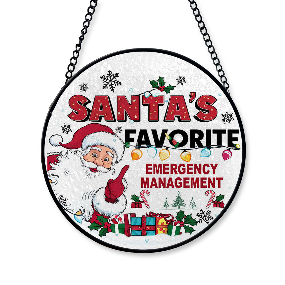 Santa’s Favorite Emergency Management Stained Glass Window Hanging 2025 ...
