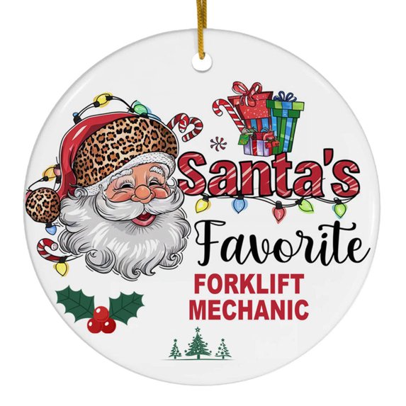 Santa’s Favorite Forklift Mechanic Ornament Decoration 2025, Forklift ...