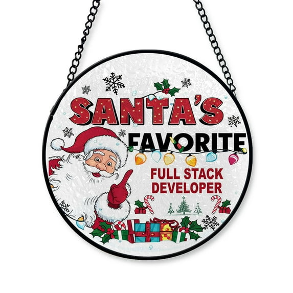 Santa’s Favorite Full Stack Developer Stained Glass Window Hanging 2025 ...