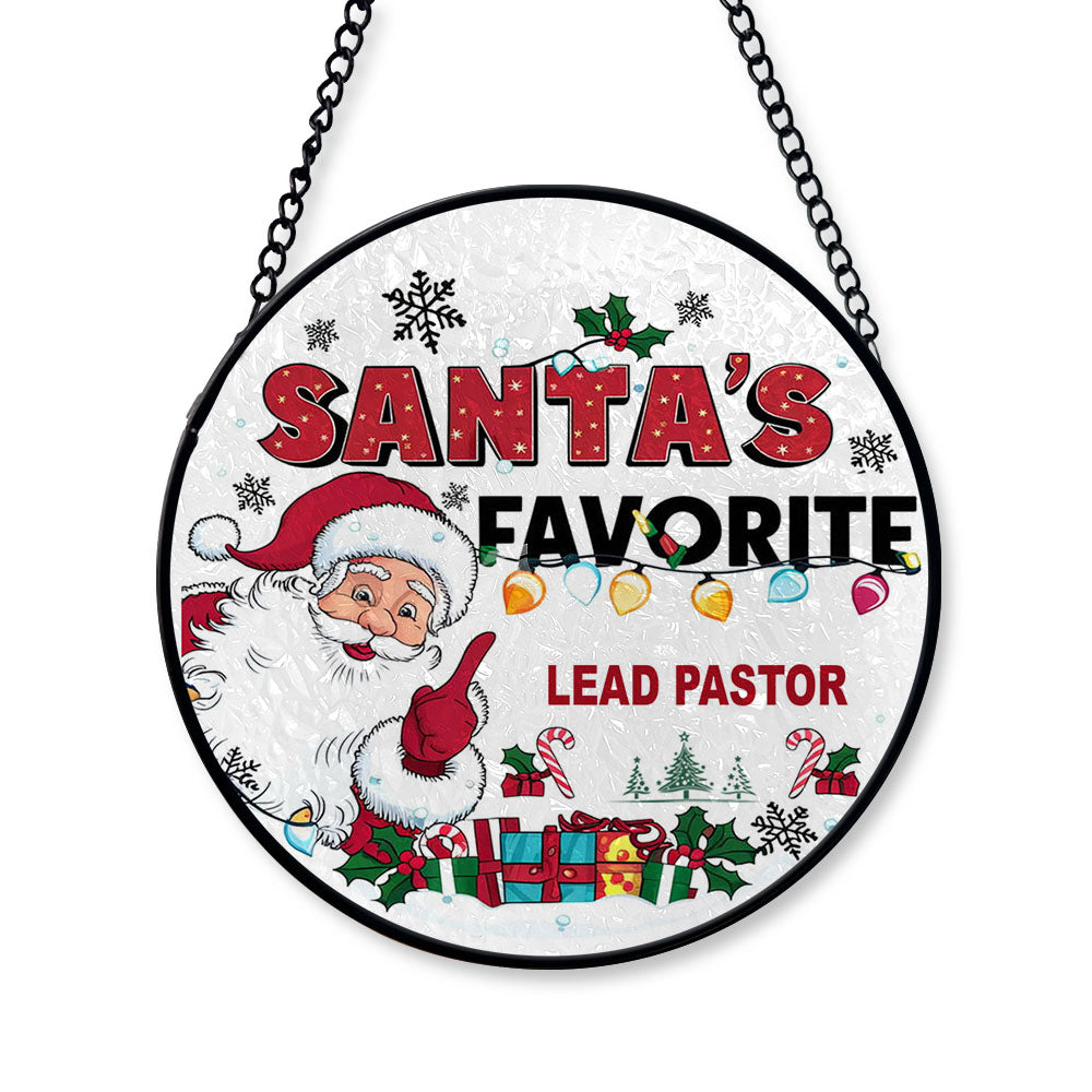 Santa’s Favorite Lead Pastor Stained Glass Window Hanging 2025, Lead ...