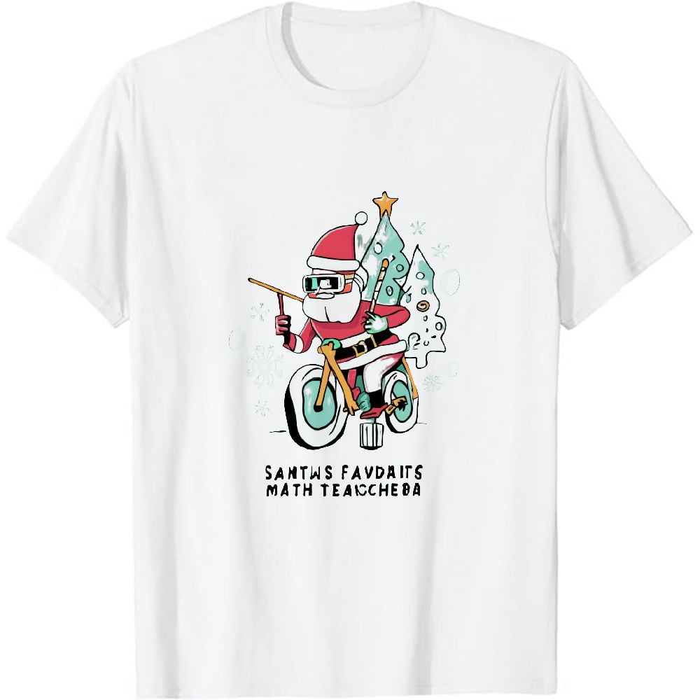 Santa's Favorite Math Teacher Christmas Funny Gift Idea T-Shirt ...