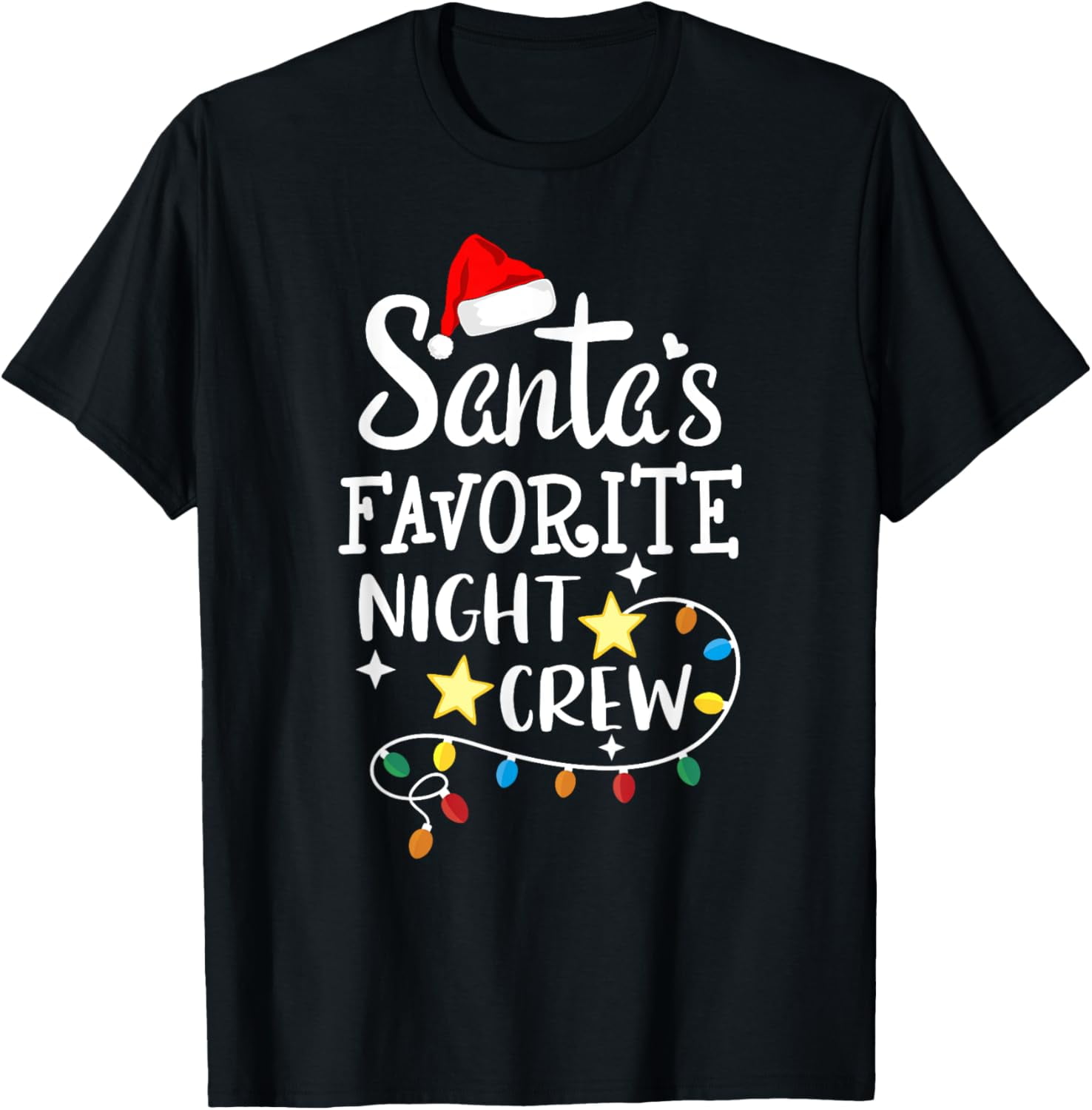 Santa's Favorite Night Crew Christmas Night Shift Nurse Crew T-Shirt ...