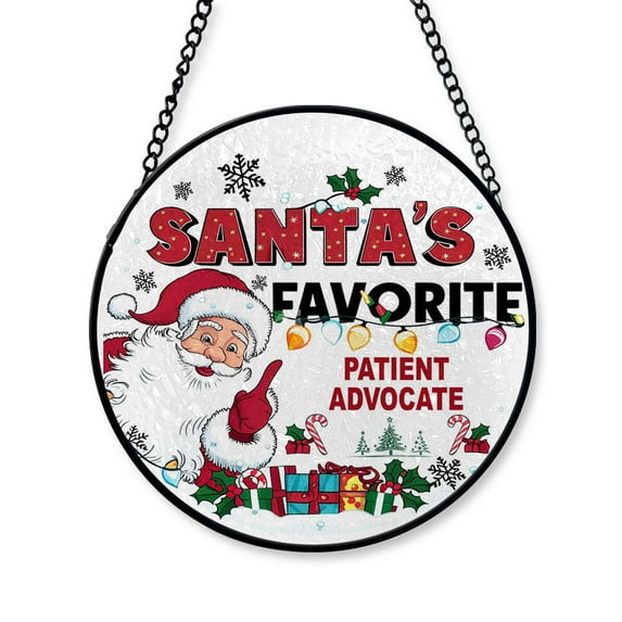 Santa’s Favorite Patient Advocate Stained Glass Window Hanging 2025 ...