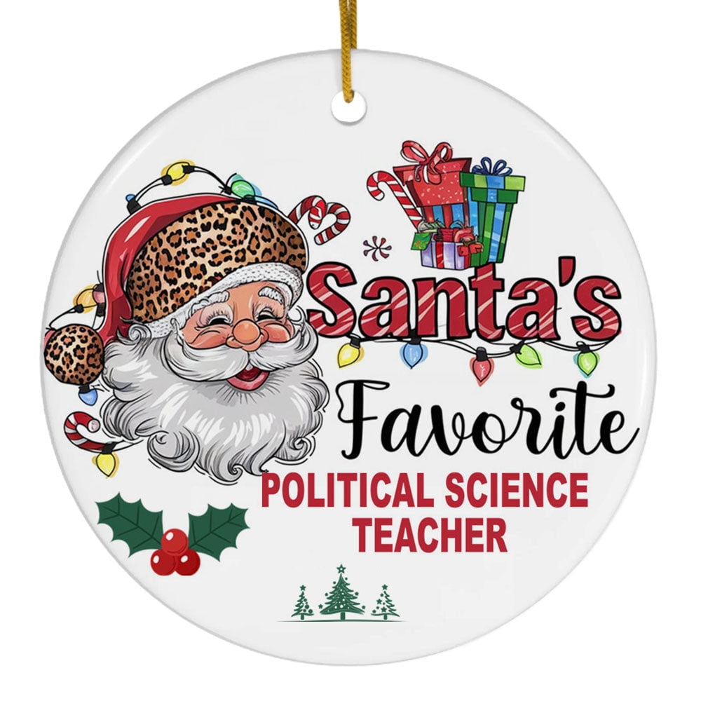 Santa’s Favorite Political Science Teacher Ornament Decoration 2025 ...