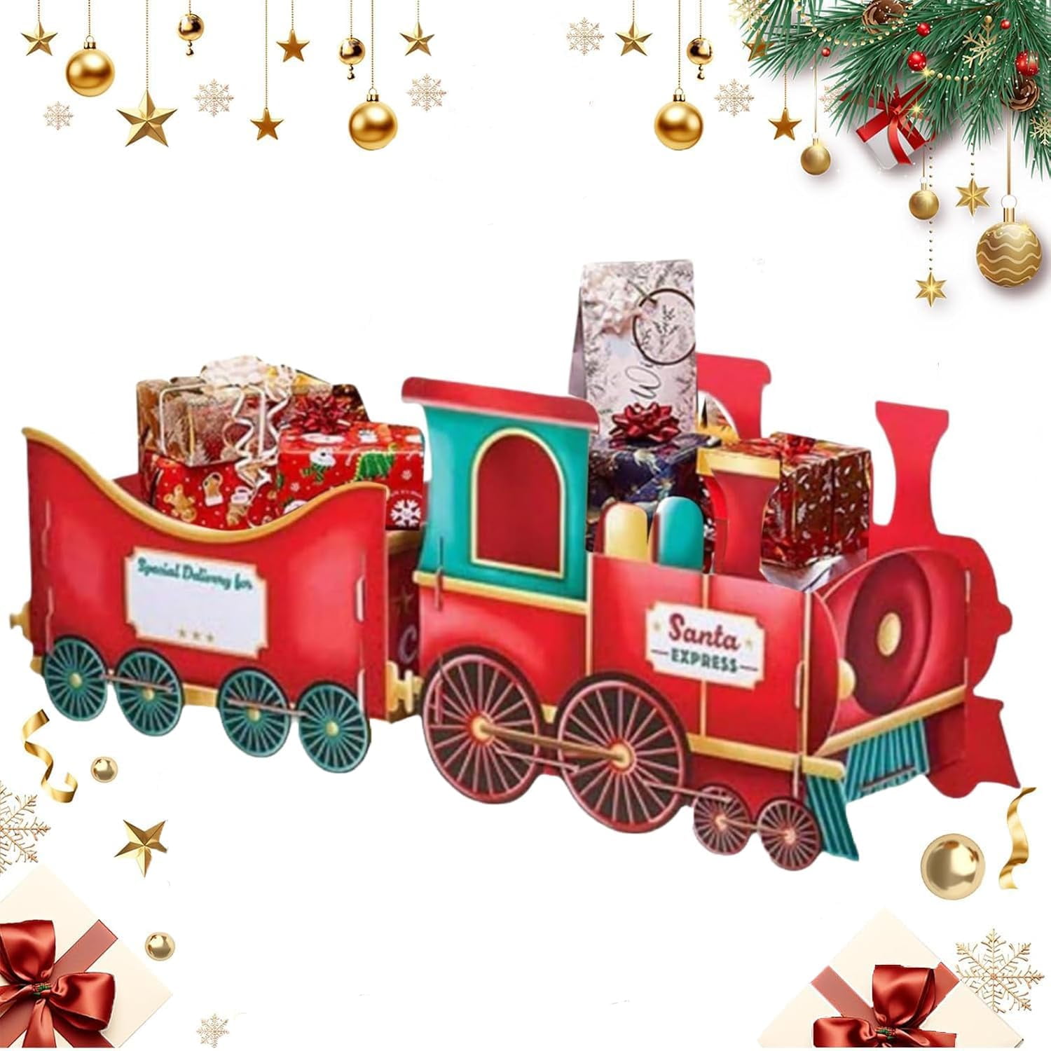Santa’s Gift Train for Presents, 2026 New Christmas Train Gift Box ...