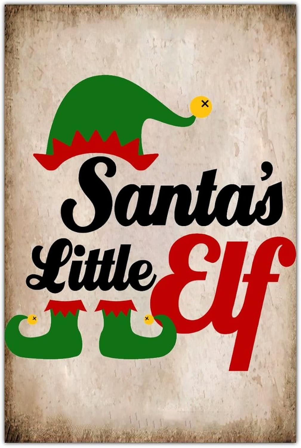 Santa's Little Elf Metal Signs Merry Chritsmas Vintage Style Metal ...