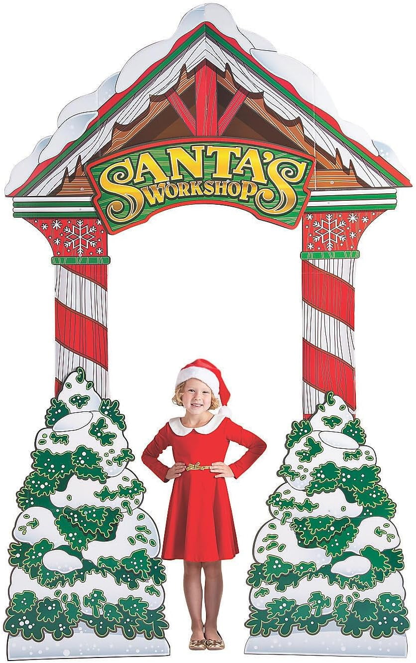 Santa's Workshop 3D Arch Christmas Party Decorations - Large 7.5x11.5 ...