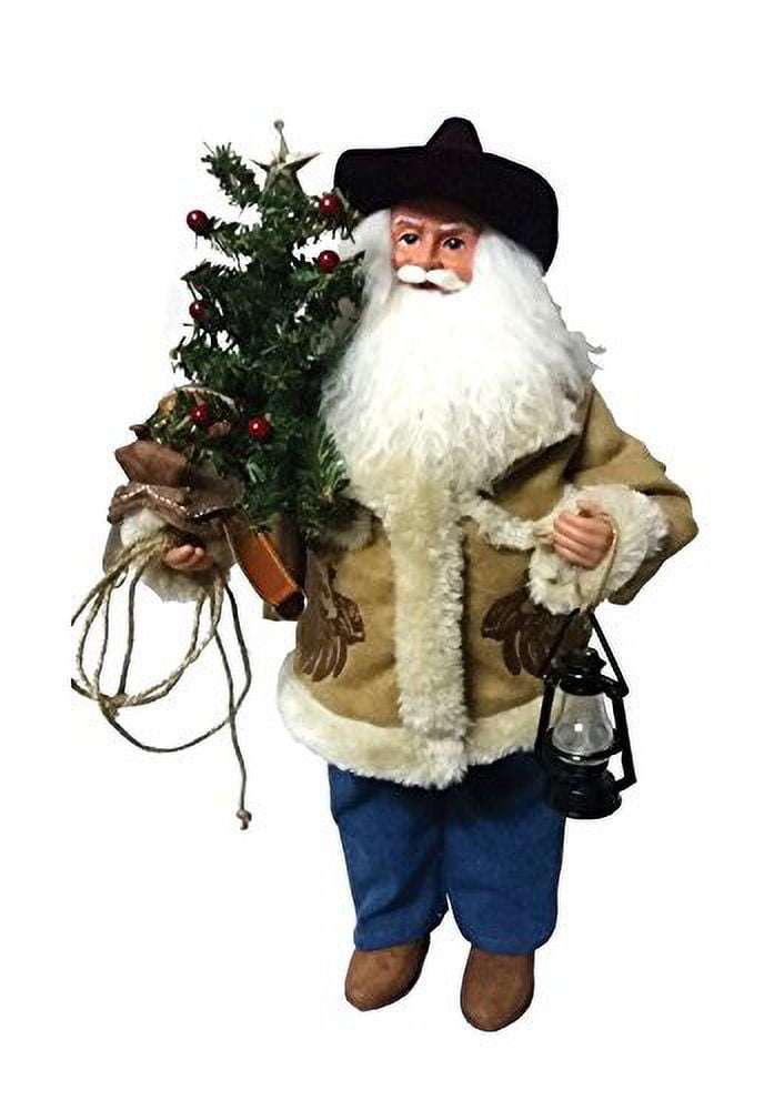 Santa's Workshop Cowboy Santa Figurine, 18", Multicolored - Walmart.com
