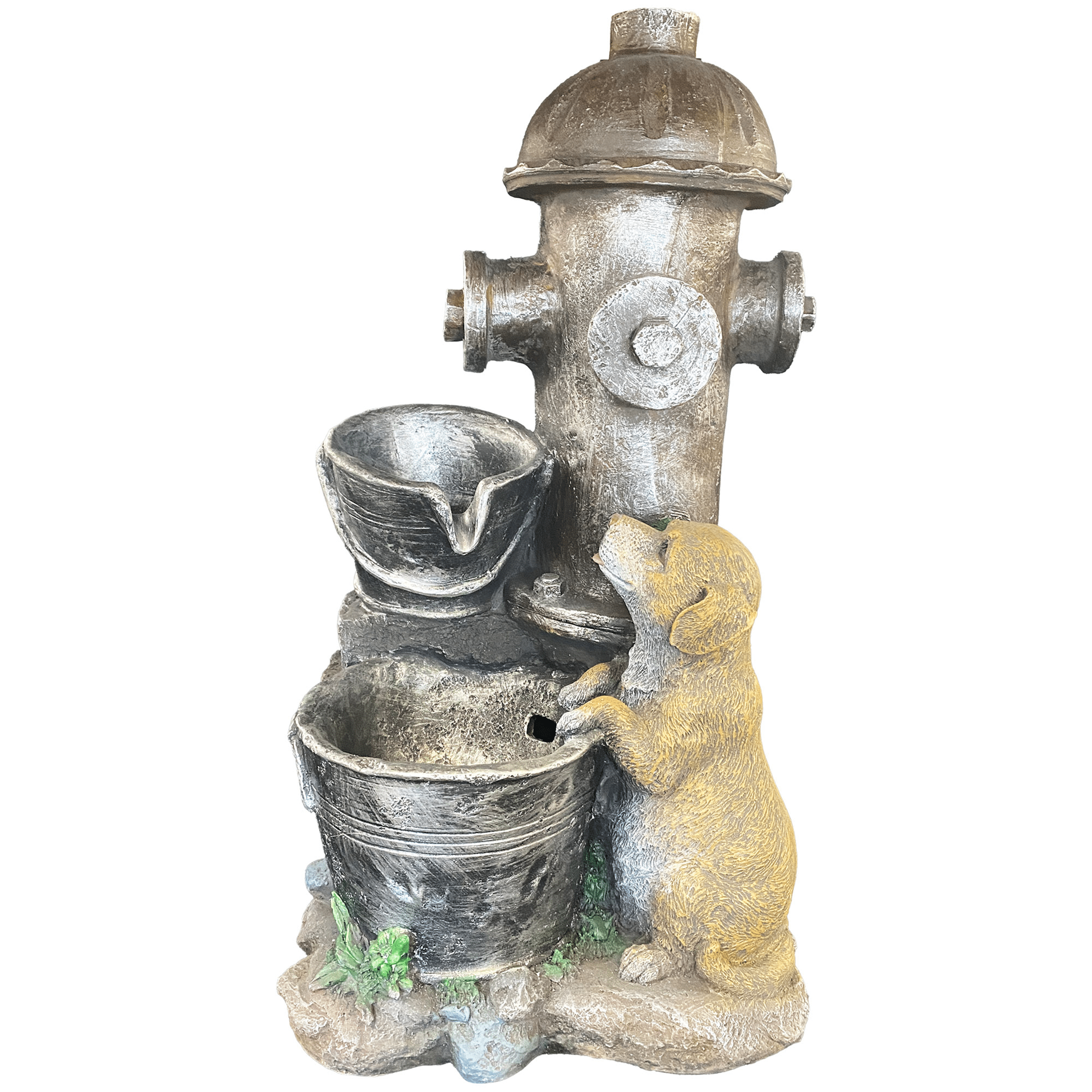 Santa's Workshop Inc. 23.2" Lighted Fire Hydrant and Pup Fountain ...