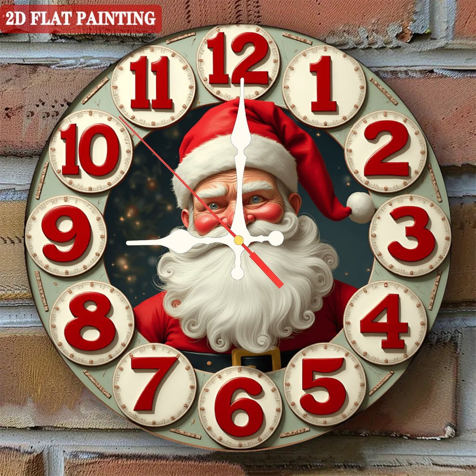 Santa with bold, colorful numerals, merging tradition and vibrant art ...