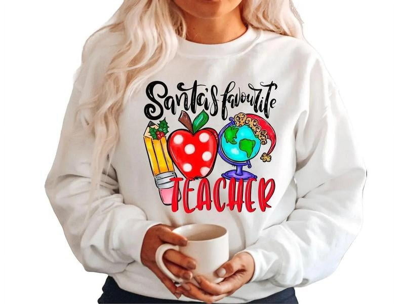 Santas Favorite Teacher For Christmas School Party Womens Christmas