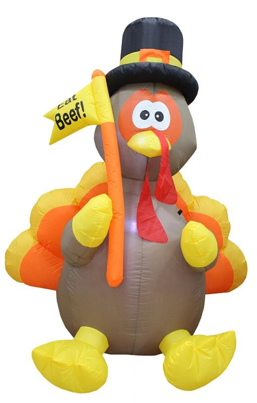 Santas Forest 66207 Inflatable Turkey With Flag 6 ft H - Walmart.com