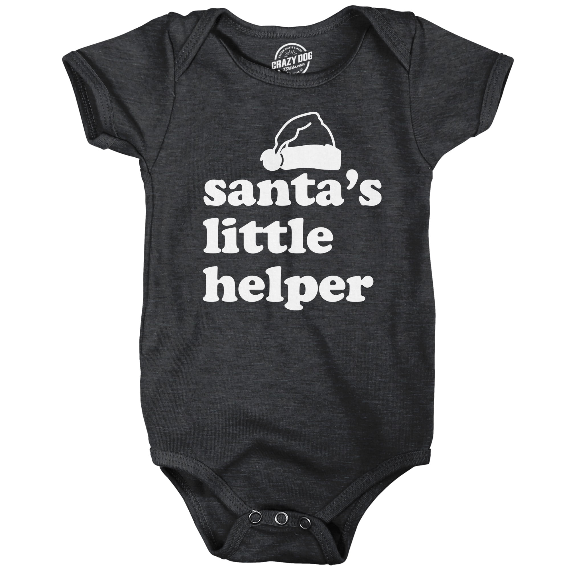 Santas Little Helper Bodysuit Funny Christmas Graphic Novelty Jumper ...