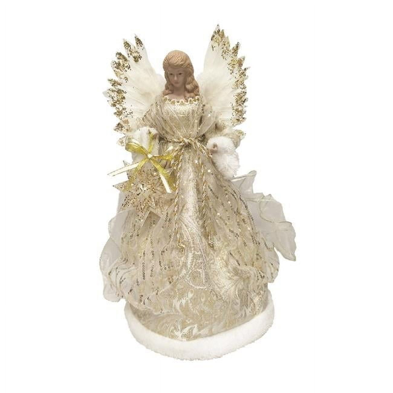 Santas Workshop 3159 16 in. Golden Angel Tree Topper - Walmart.com