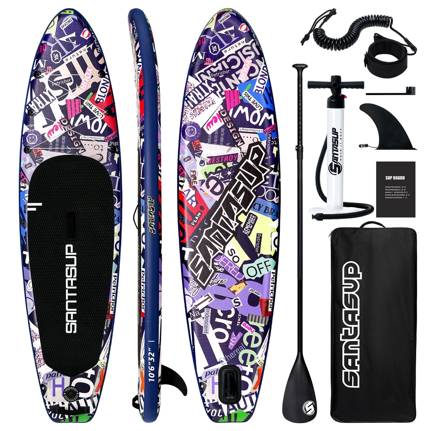Santasup Stand Up Paddleboard, Blow Up Paddle Board Inflatable Paddle ...