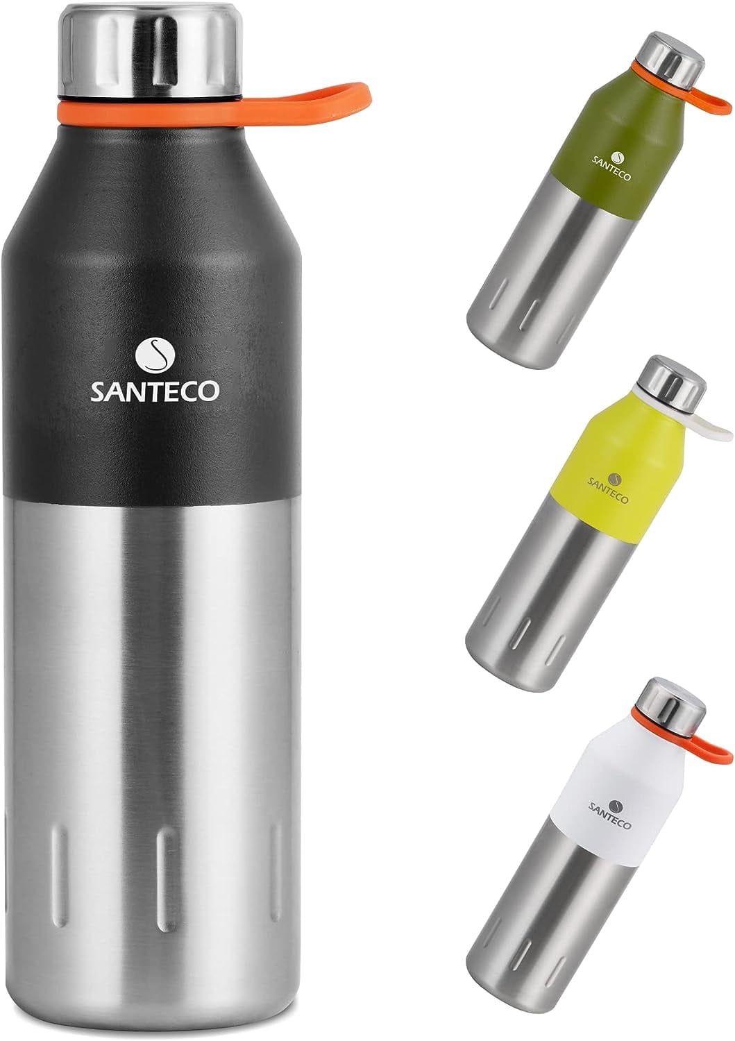 Santeco Stainless Steel Kola Water Bottle 17 fl oz, Black - Walmart.com