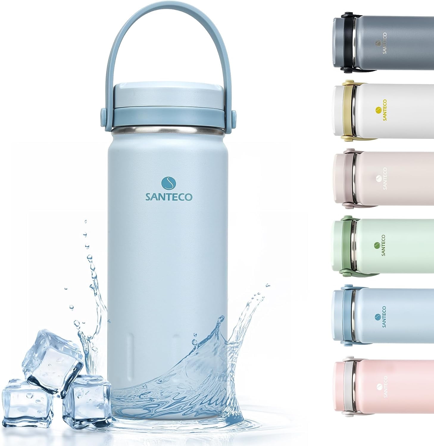 Santeco Stainless Steel Koya Water Bottle 13 fl oz, Blue - Walmart.com