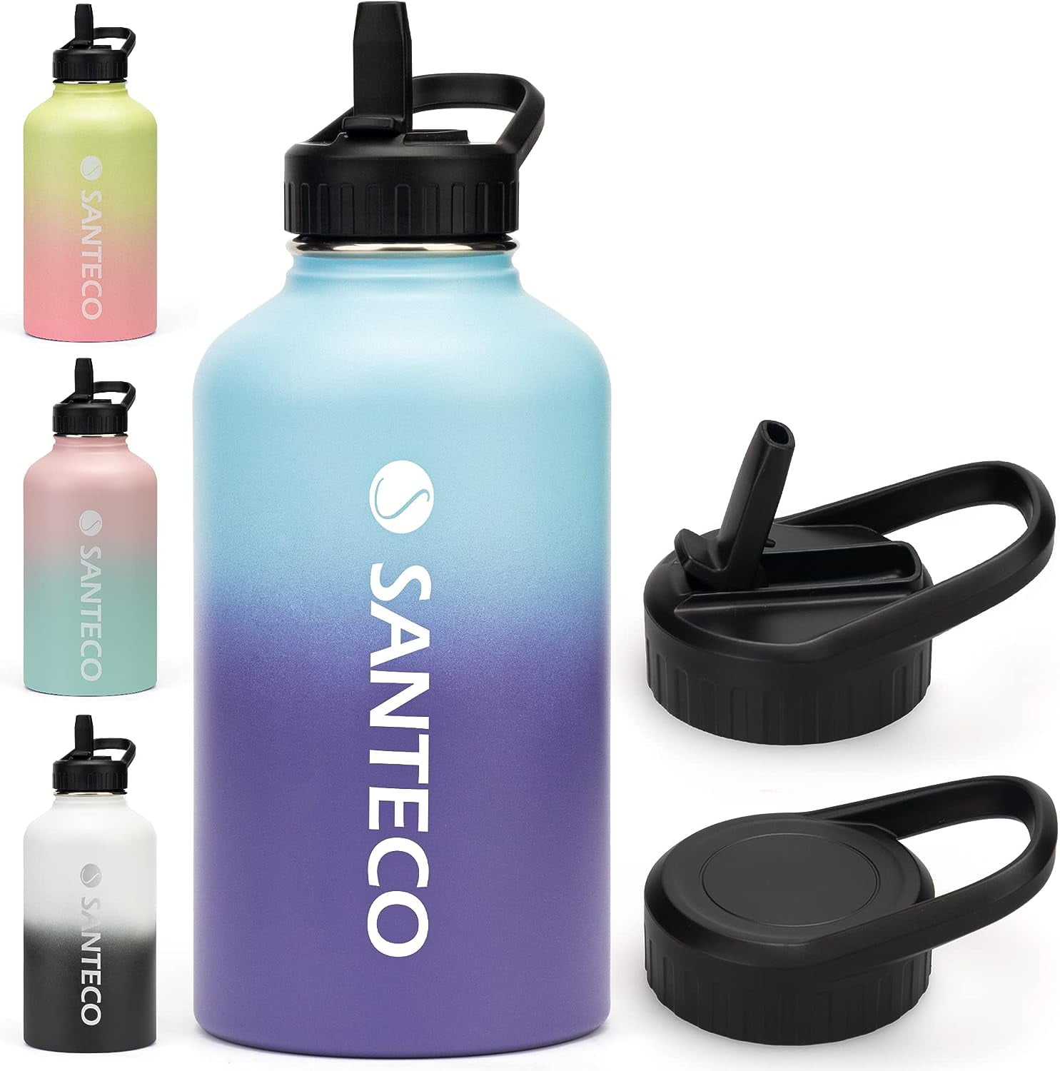 Santeco BPA Free Stainless Steel Drinking Cup with Straw, Solund Water ...