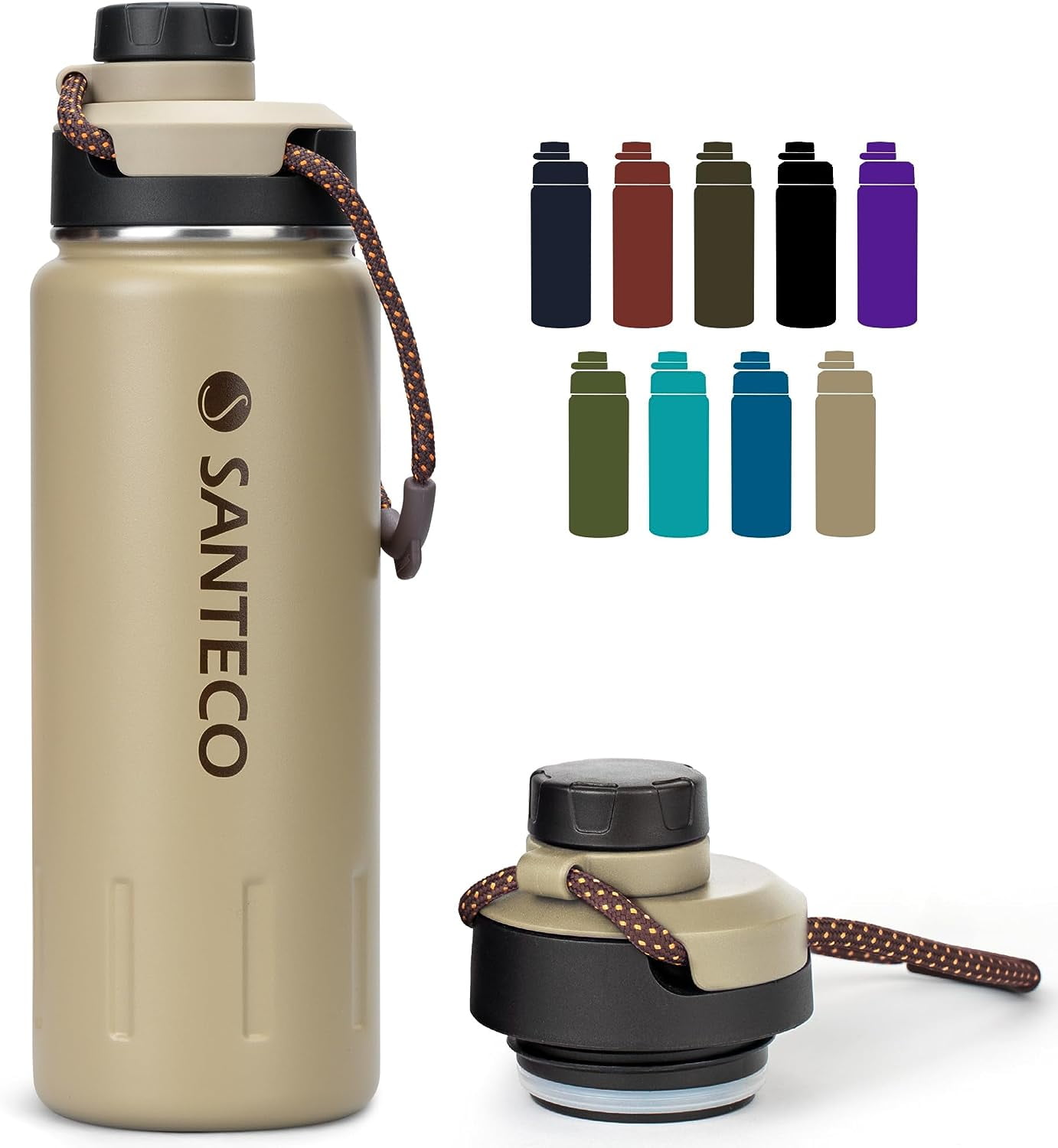 Santeco Stainless Steel ktwo Water Bottle 24 fl oz, Khaki - Walmart.com