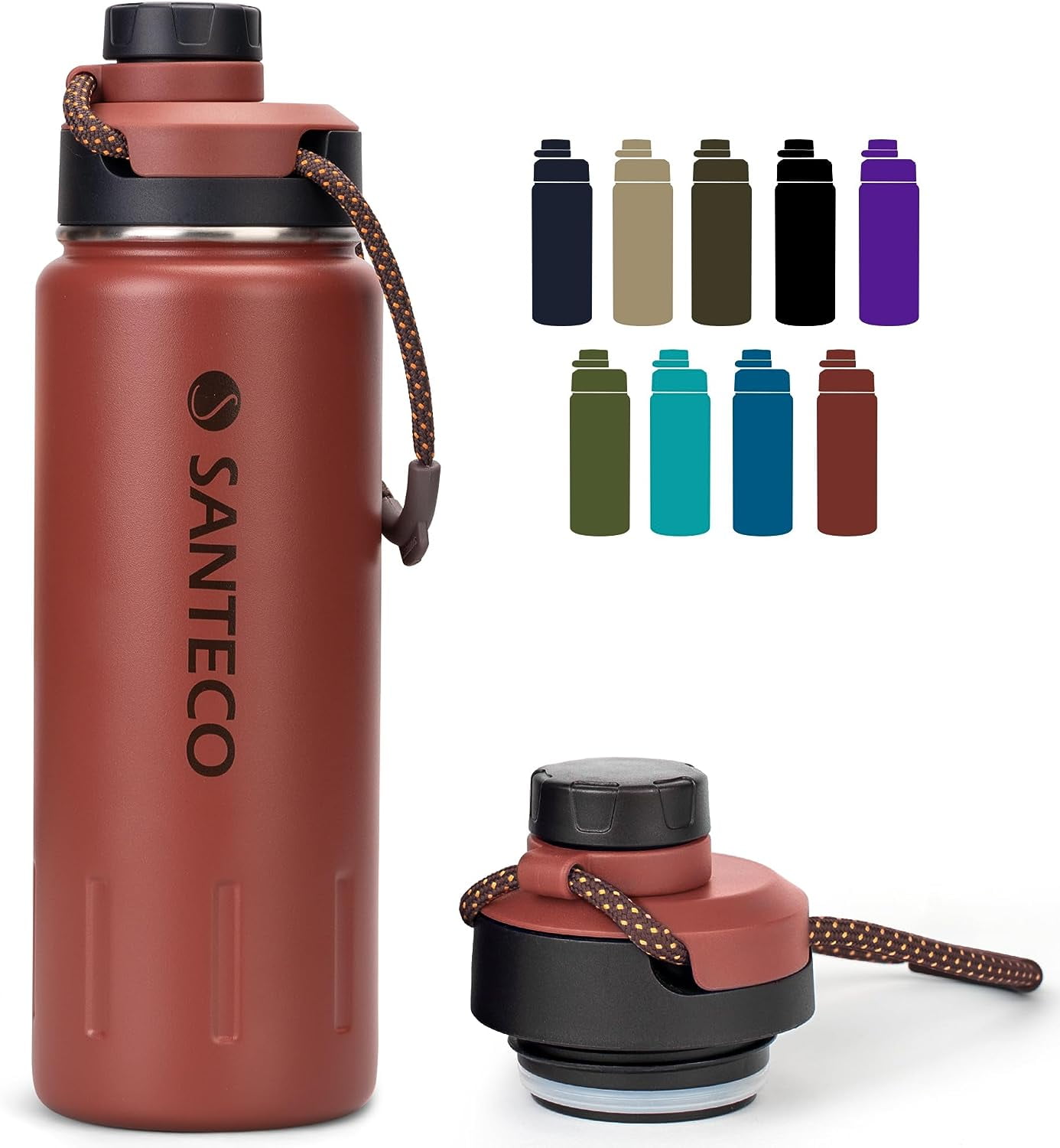 Santeco Stainless Steel Ktwo Water Bottle 24 fl oz, Red - Walmart.com