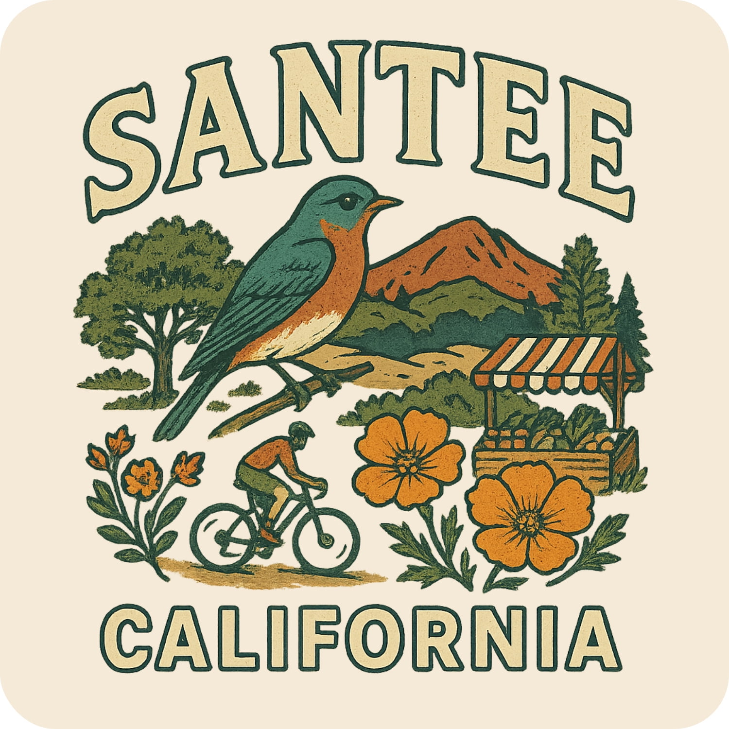 Santee California Keepsakes Souvenir Vinyl Sticker – Destination Travel ...