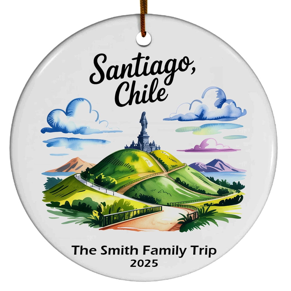 Santiago Chile Christmas Ornament, Collection of City Travel Souvenirs ...
