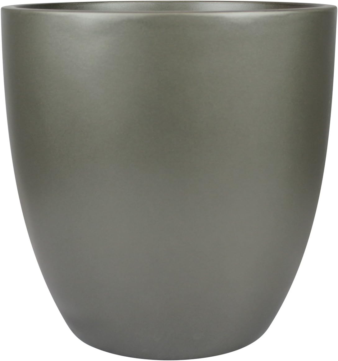 Santiago Round Cylinder Fiberglass Planter (D:18" x H:17.75", Metallic ...