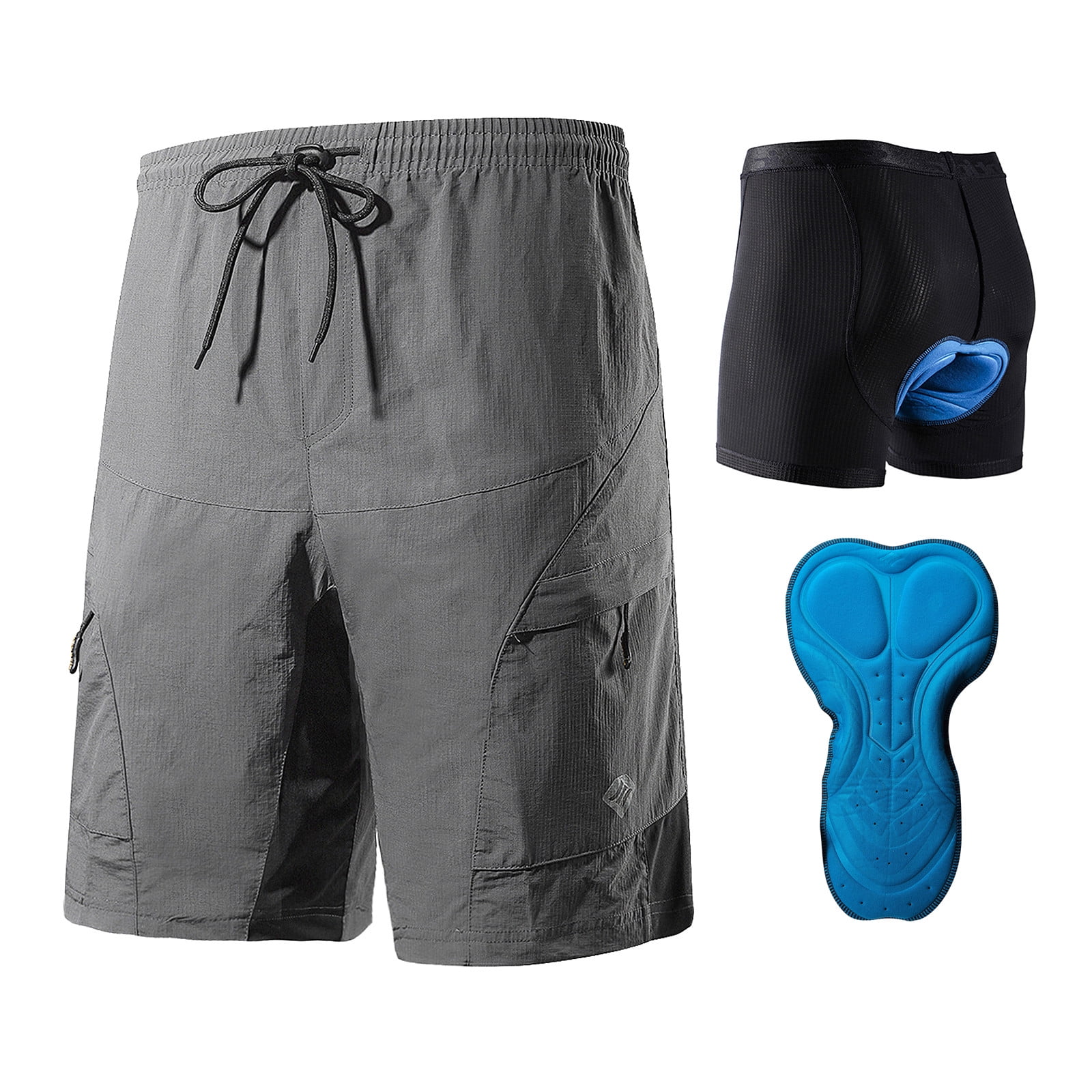 Santic Men's Waterproof 3D Padded MTB Shorts with Zippered Pockets ...