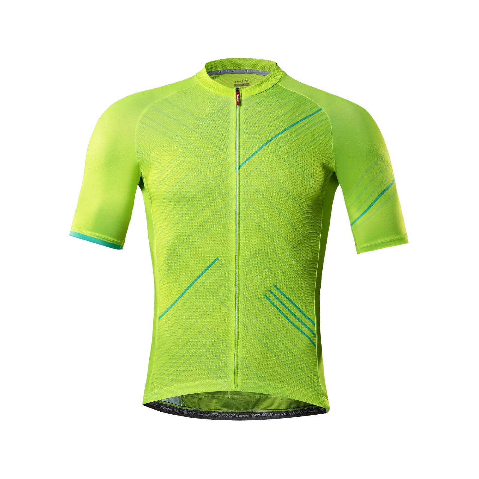 Santic Men's Cycling Shirt, Breathable Short Sleeve Bike Jersey, Green ...