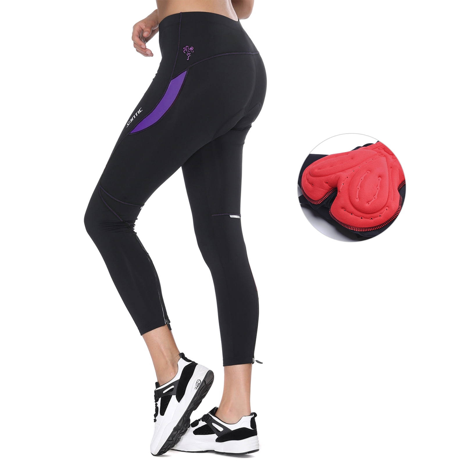 Santic Women's Bike Pants Cycling Tights Padded Bicycle Long Trousers ...