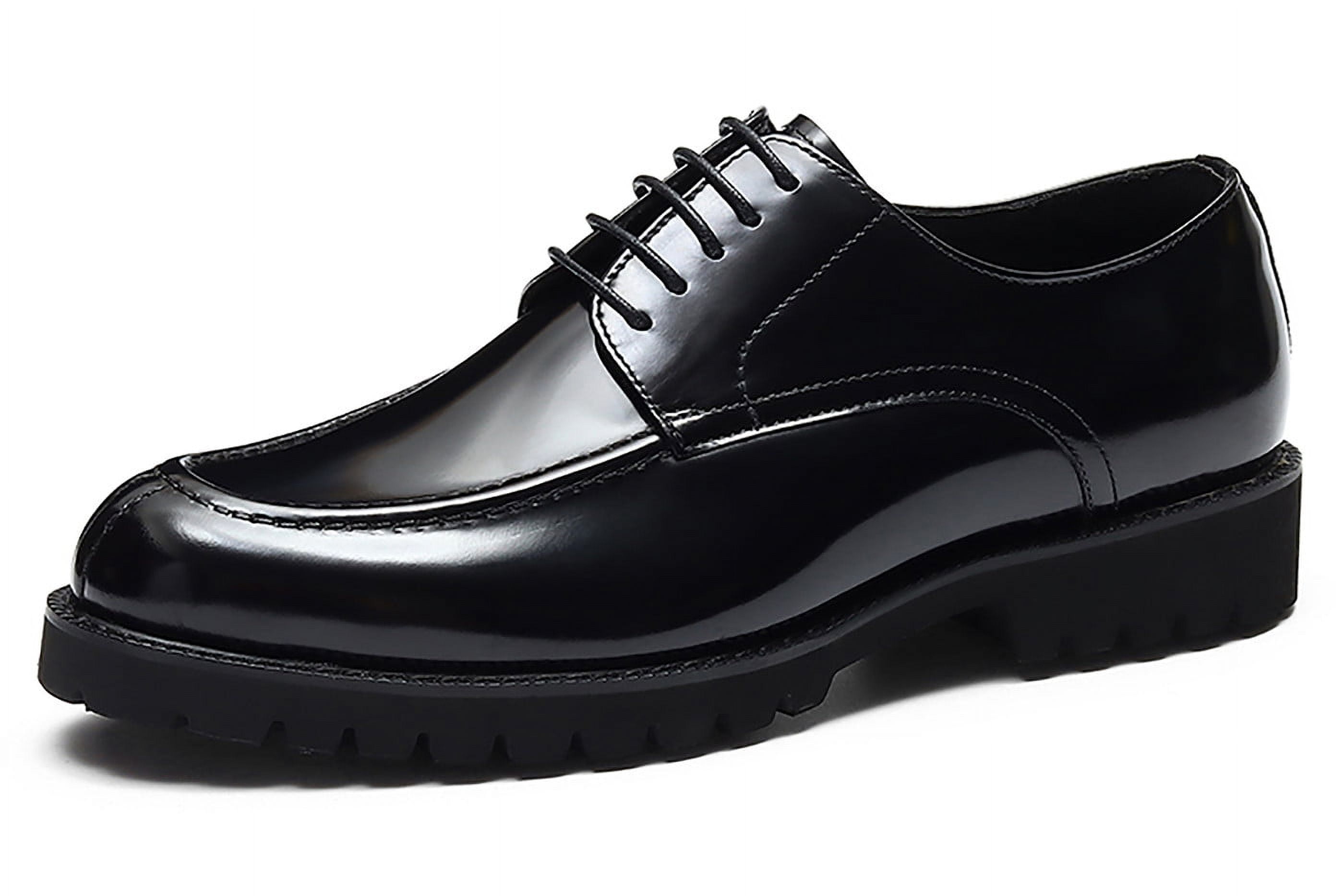 Santimon Black Dress Shoes for Men Thick Sole Derby Shoes Business ...