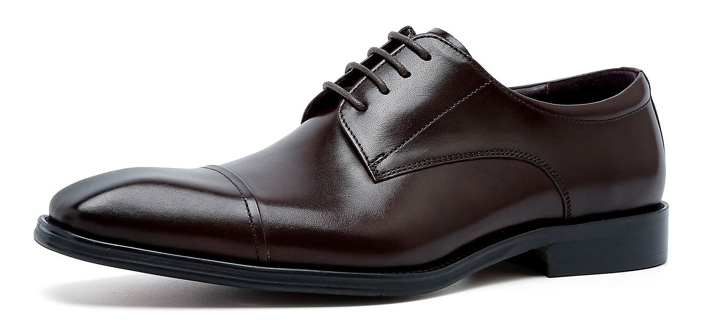 Santimon Coffee Dress Shoes for Men Comfortable Cap Toe Derby Shoes ...