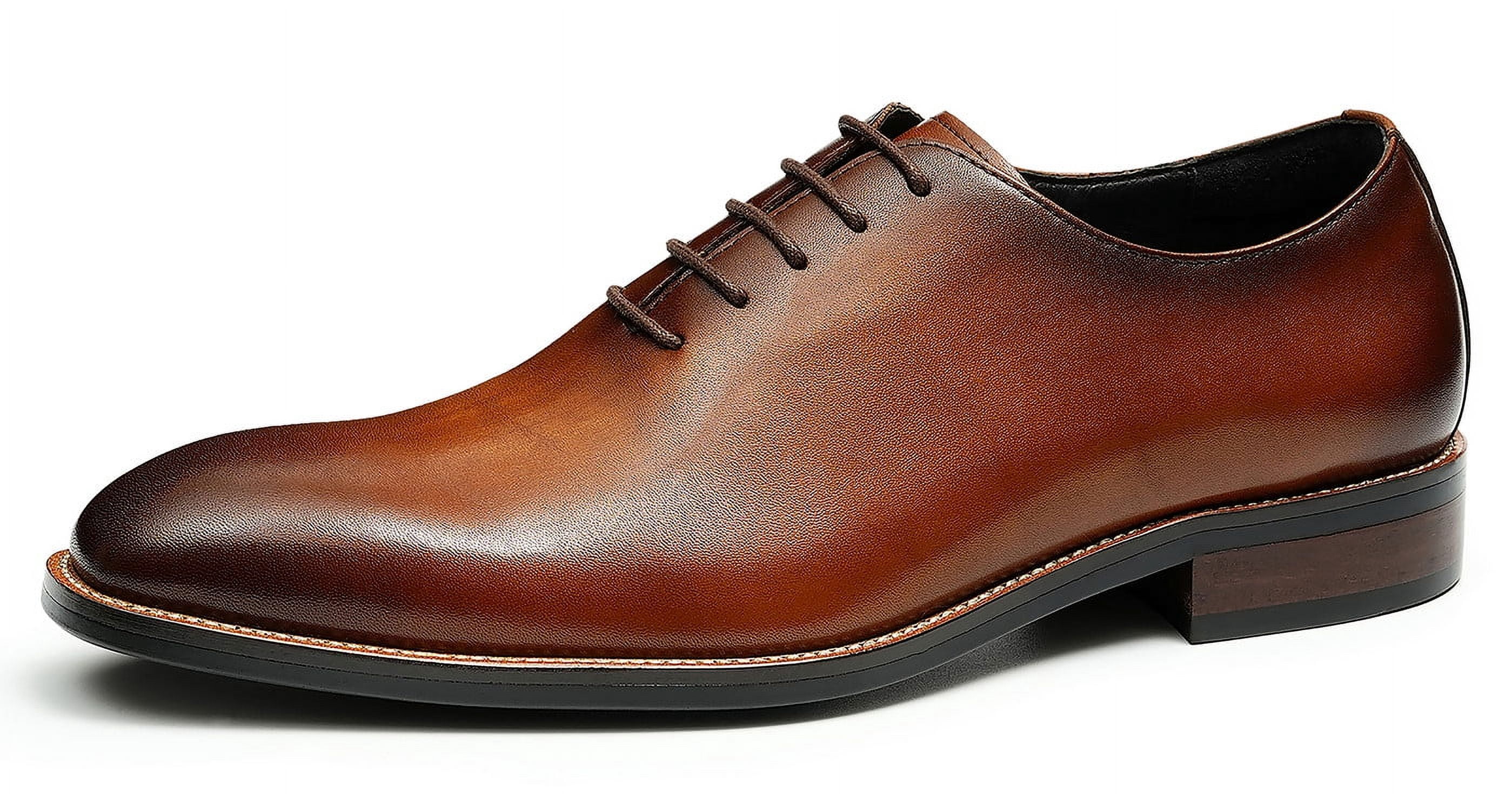 Santimon Coffee Dress Shoes for Men Modern Lace up Oxford Shoes ...