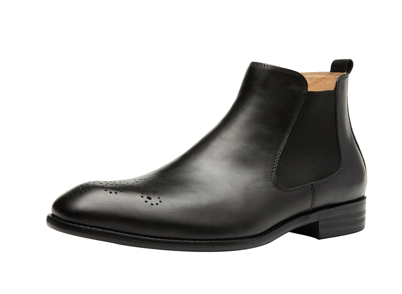 Santimon Men Genuine Leather Chelsea Boots Brogue Chukka Boots Casual ...