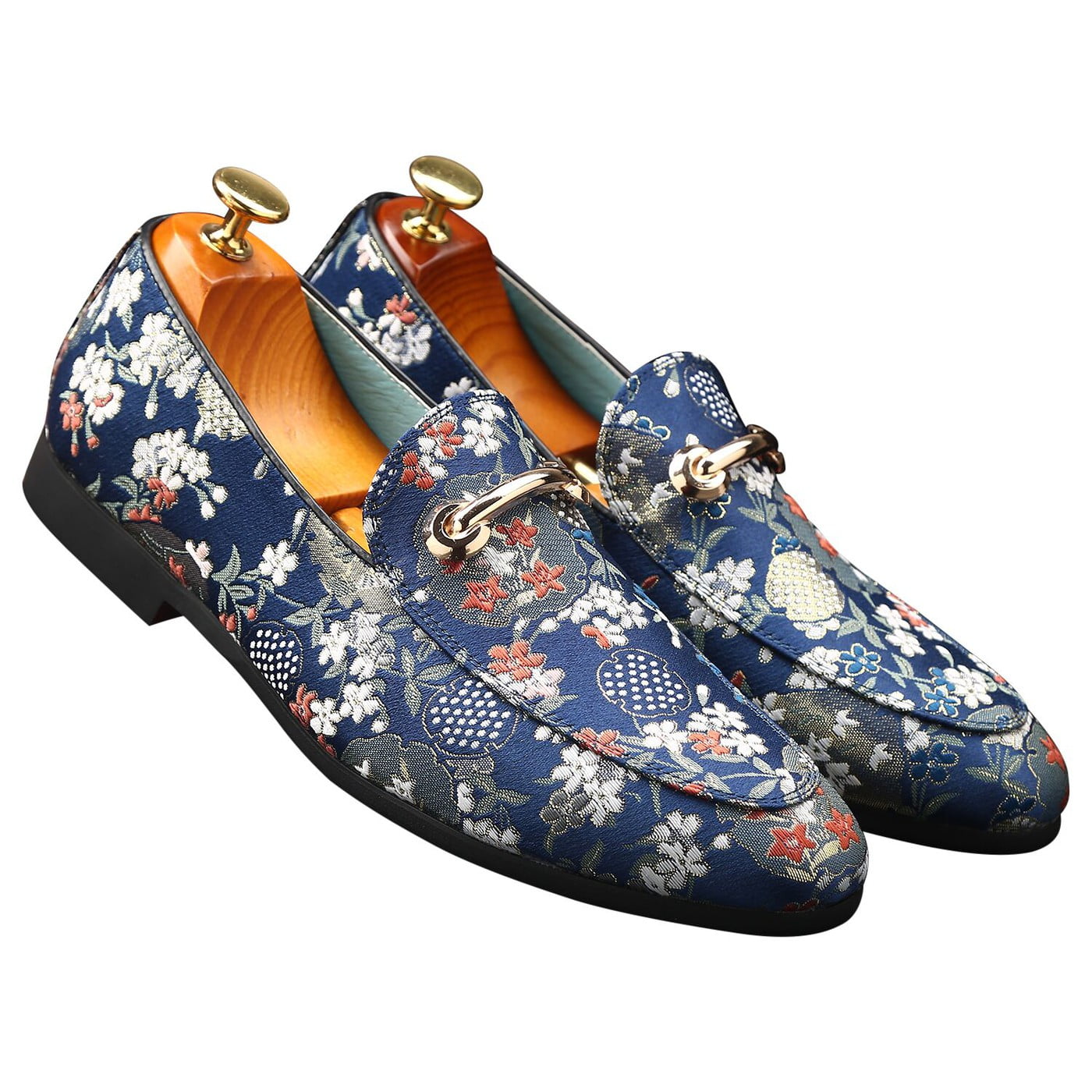 Santimon Men Loafers Floral Fashionable Dress Shoes for Wedding Prom ...