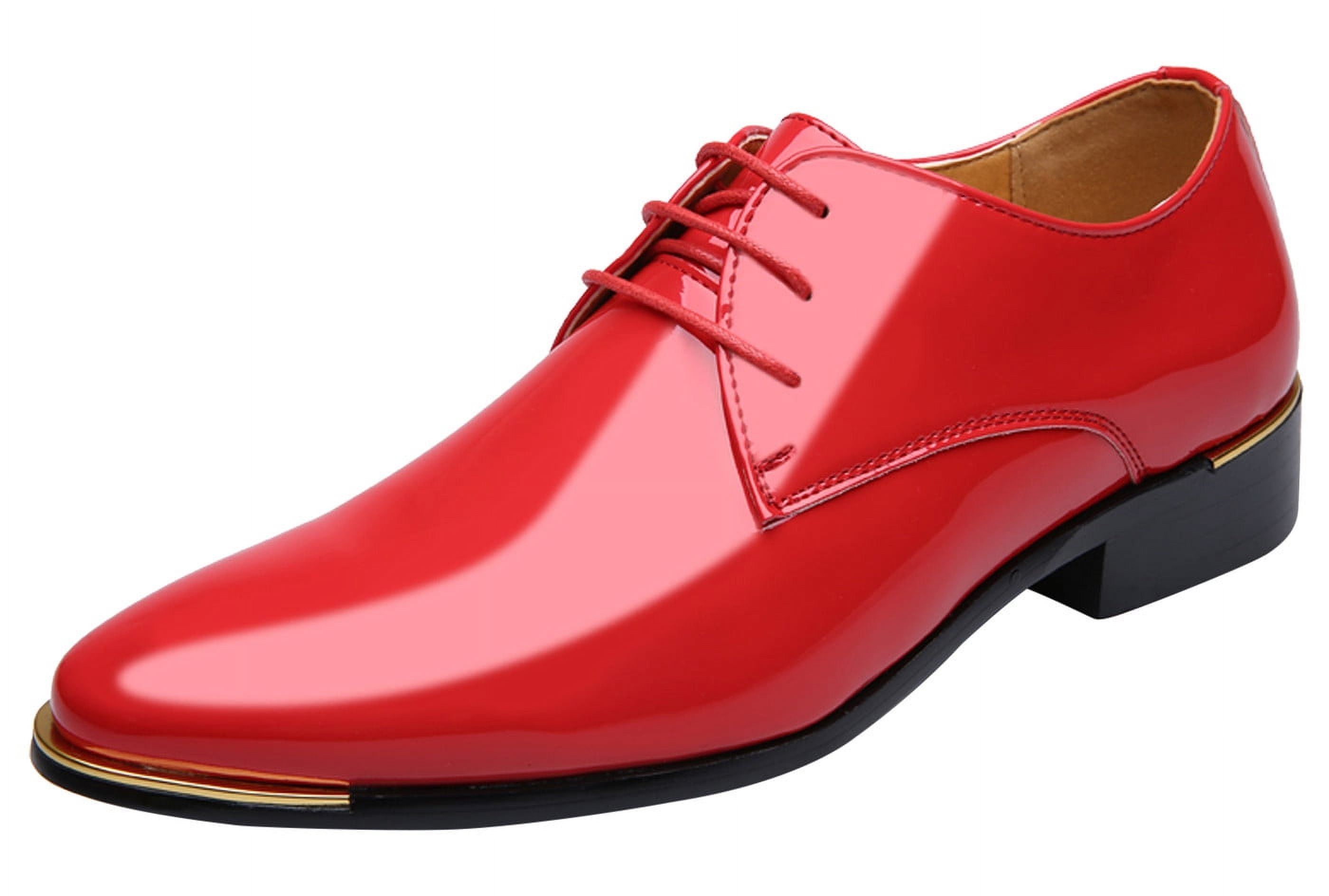 Santimon Mens Dress Shoes Leather Lace Up Pointed Toe Oxford Shoes ...