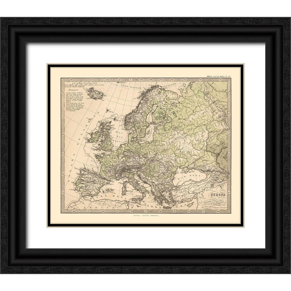 Santini 14x12 Black Ornate Wood Framed with Double Matting Museum Art ...