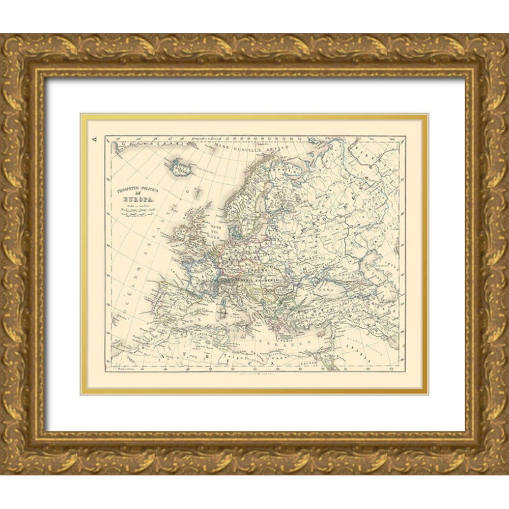 Santini 14x12 Gold Ornate Wood Framed with Double Matting Museum Art ...