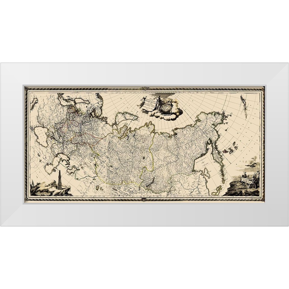Santini 24x14 White Modern Wood Framed Museum Art Print Titled - Russia ...